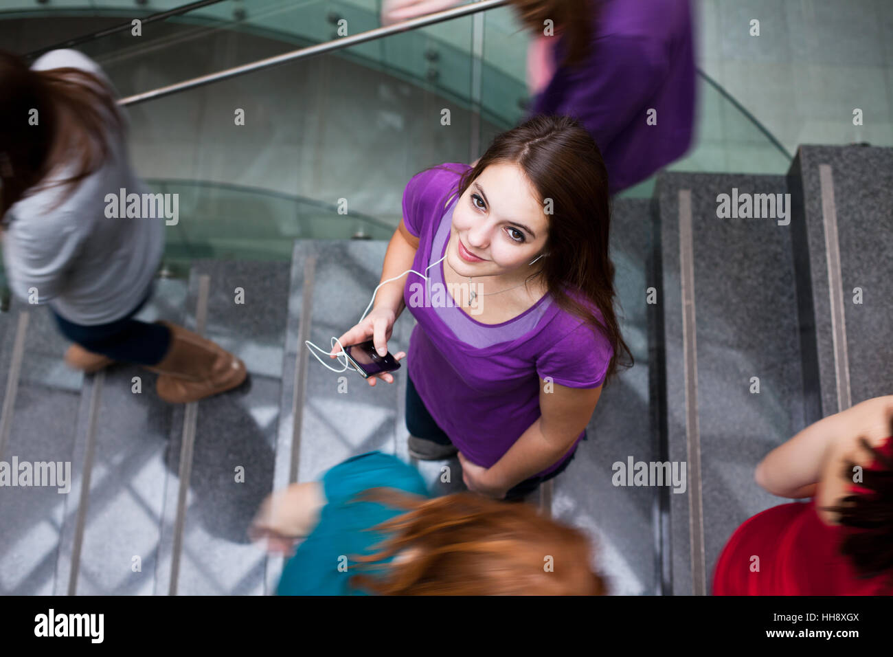 woman, stairs, female, staircase, student, university, educational ...