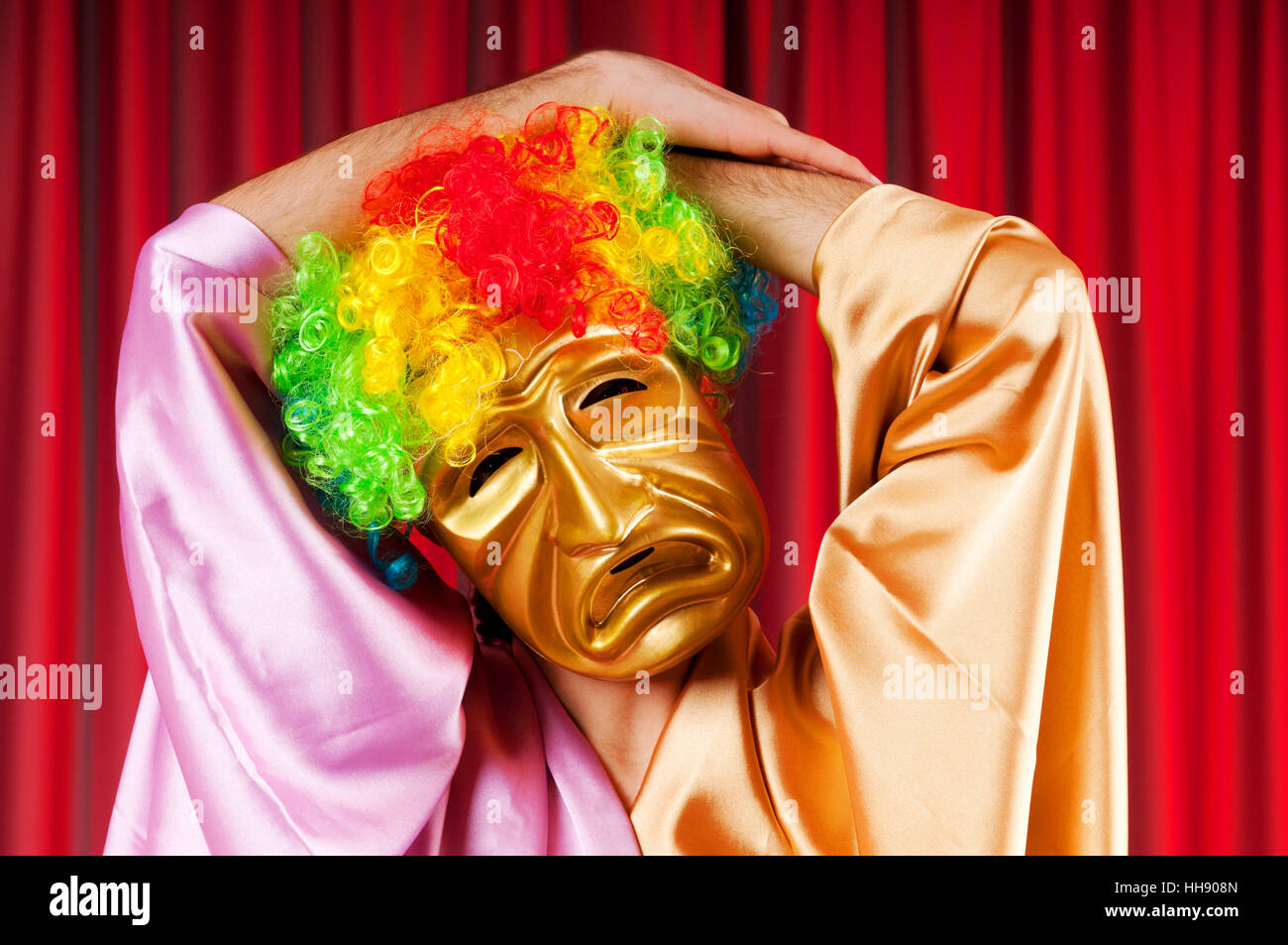 Theater concept with masked actor Stock Photo - Alamy