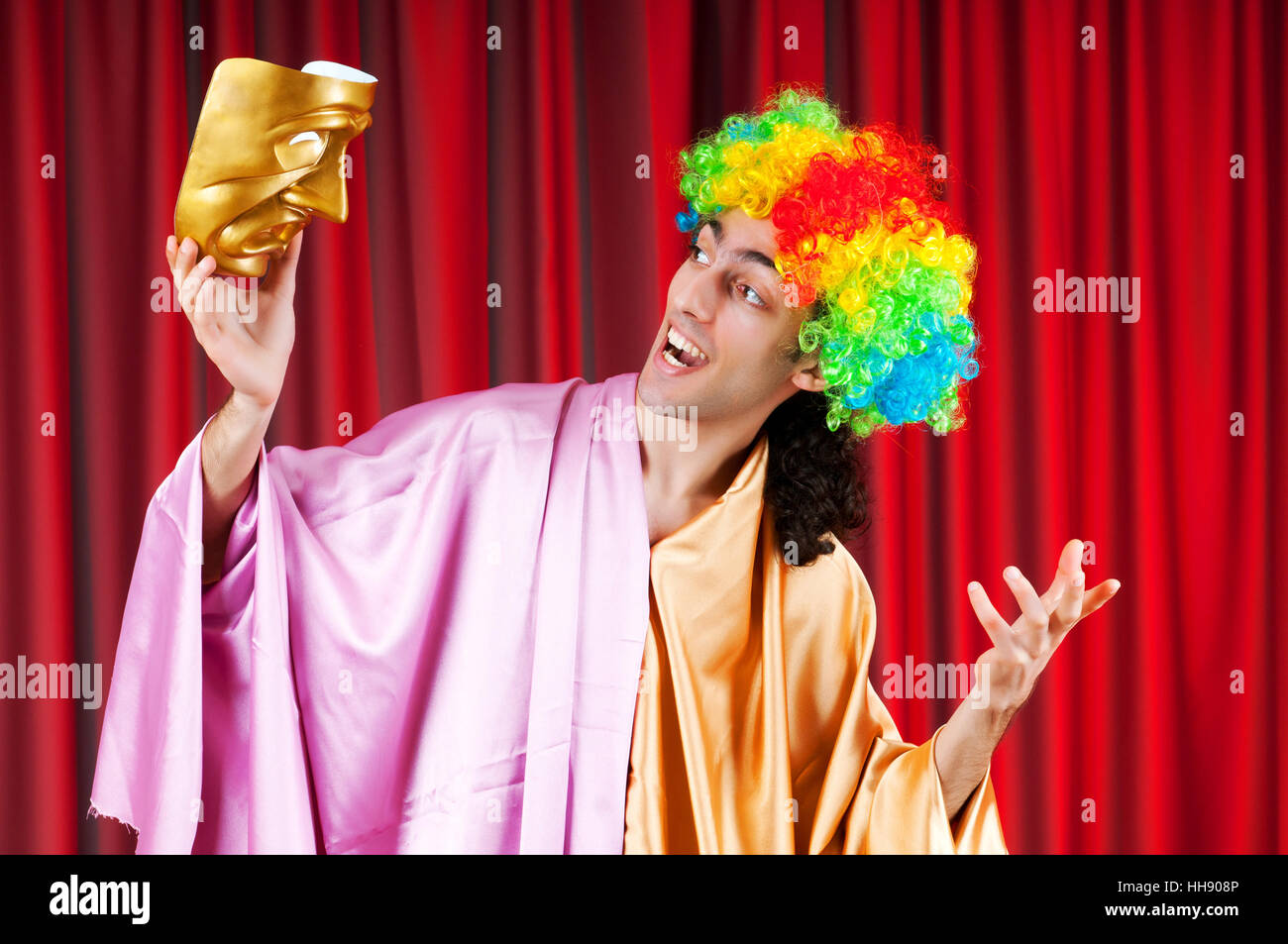 Theater concept with masked actor Stock Photo - Alamy