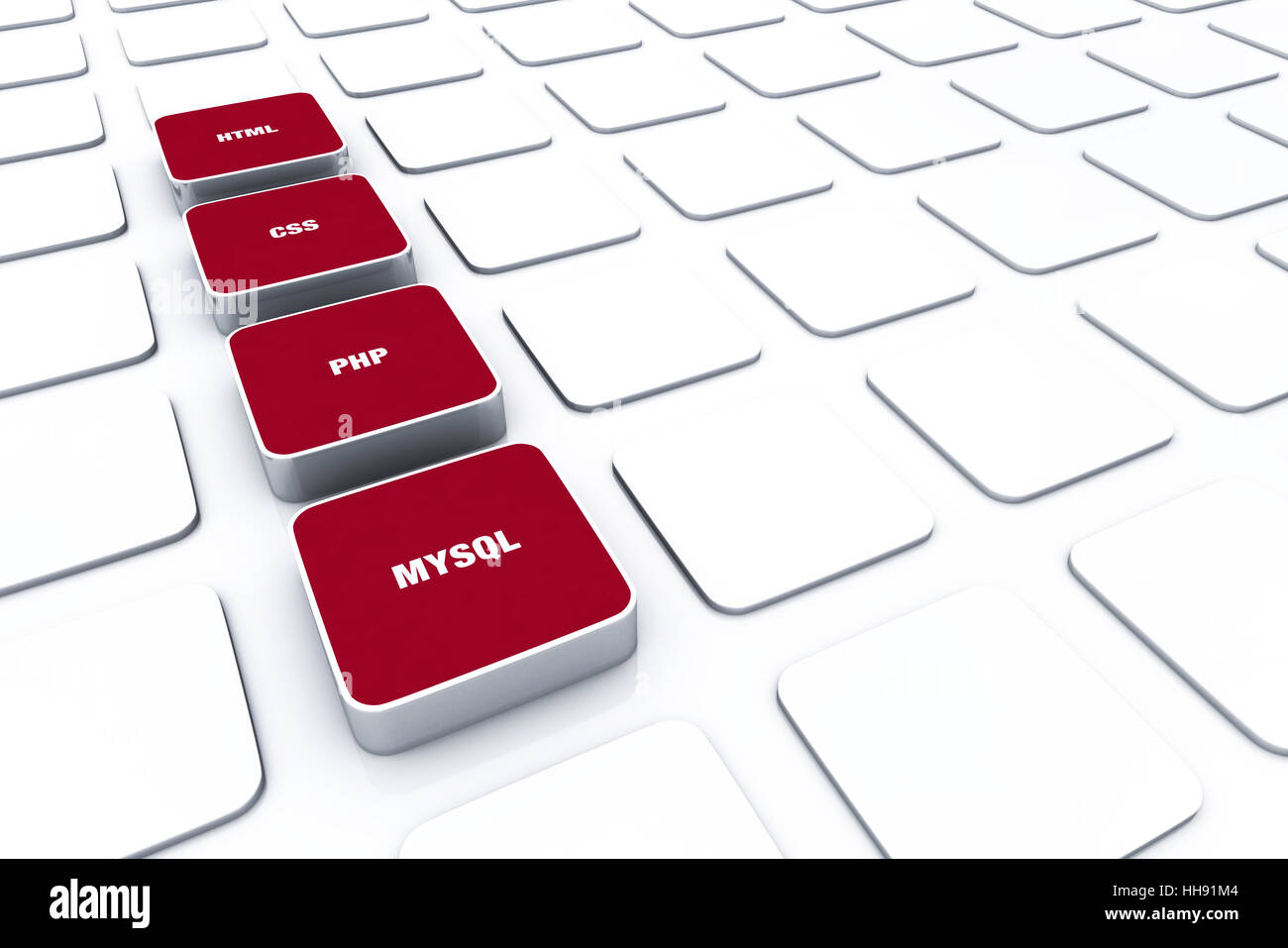 3d pads red - html css php mysql 4 Stock Photo - Alamy 3d pads red - html css php mysql 4 Stock Photo - Alamy