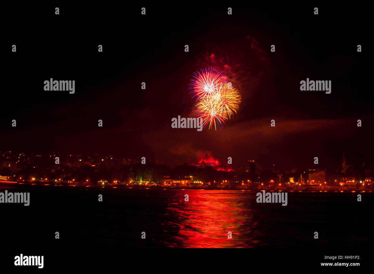 entertainment, rhine, night, nighttime, germany, german federal ...