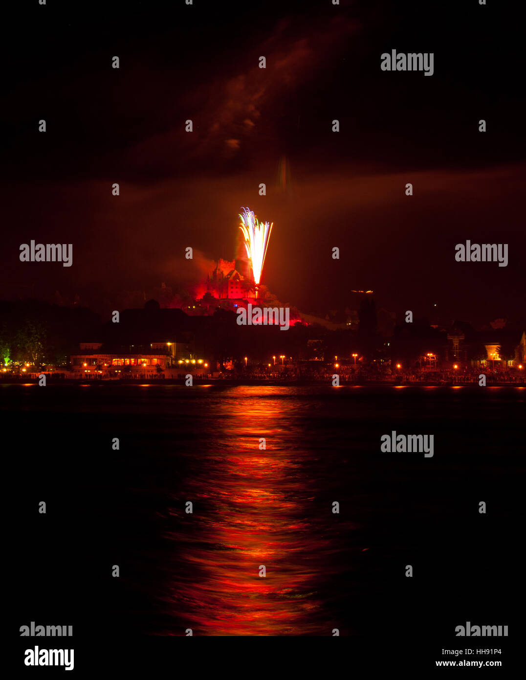 entertainment, rhine, night, nighttime, germany, german federal ...