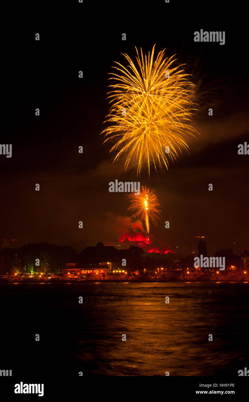 entertainment, rhine, night, nighttime, germany, german federal ...