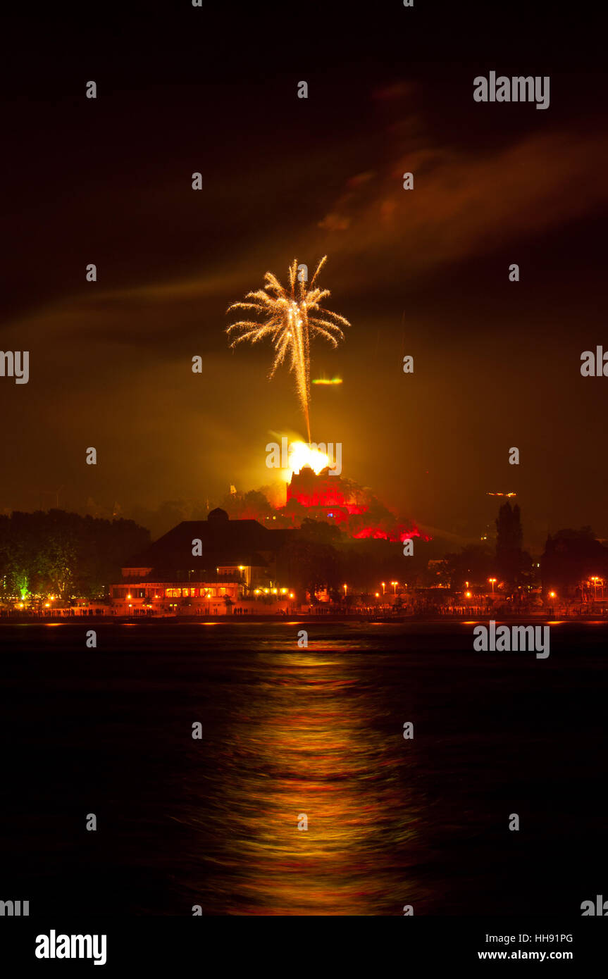 entertainment, rhine, night, nighttime, germany, german federal ...