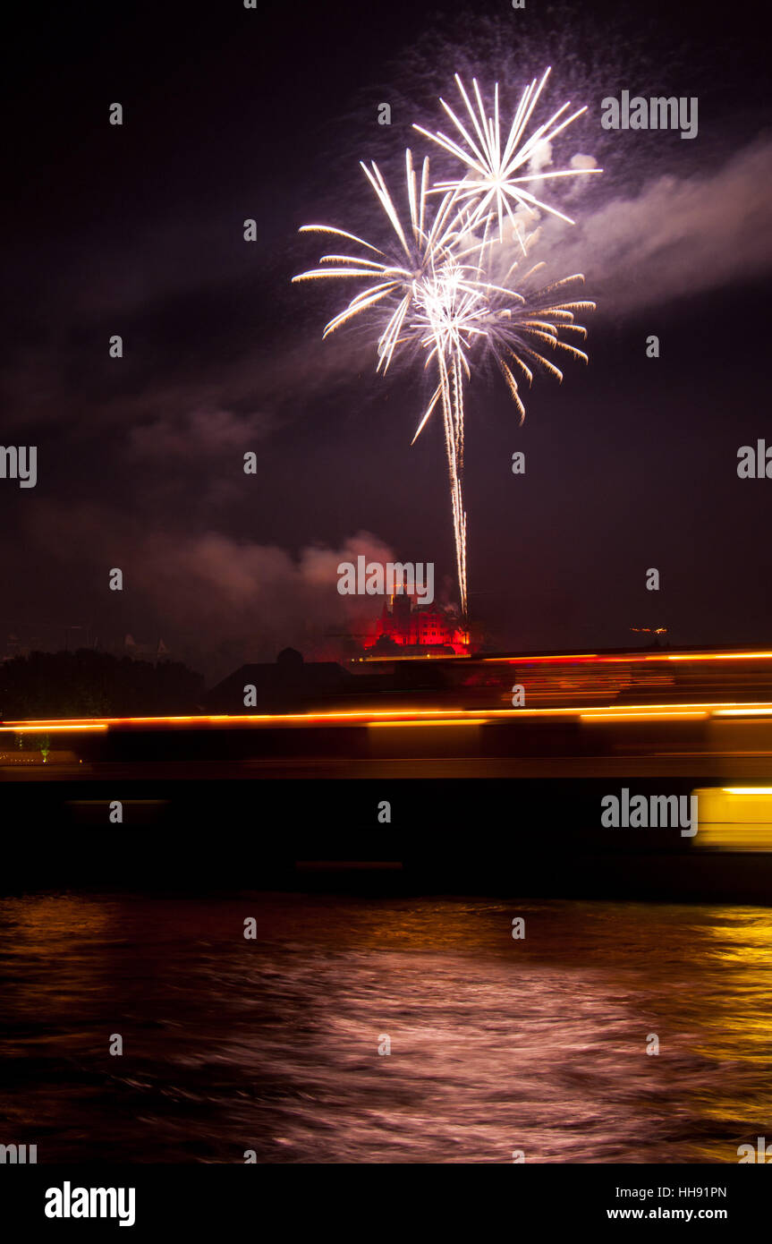 entertainment, rhine, night, nighttime, germany, german federal ...