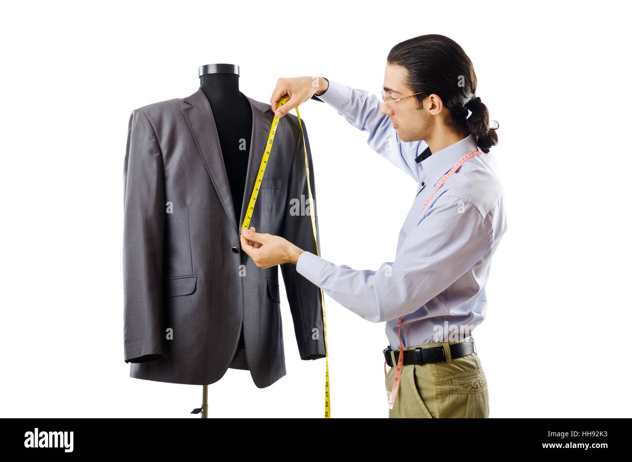 Man being measured for suit hi-res stock photography and images - Alamy
