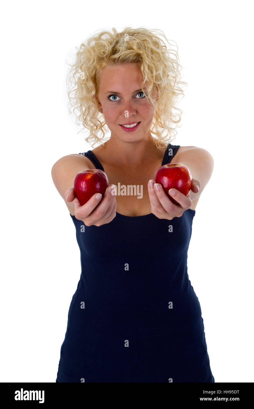 woman with apple Stock Photo - Alamy