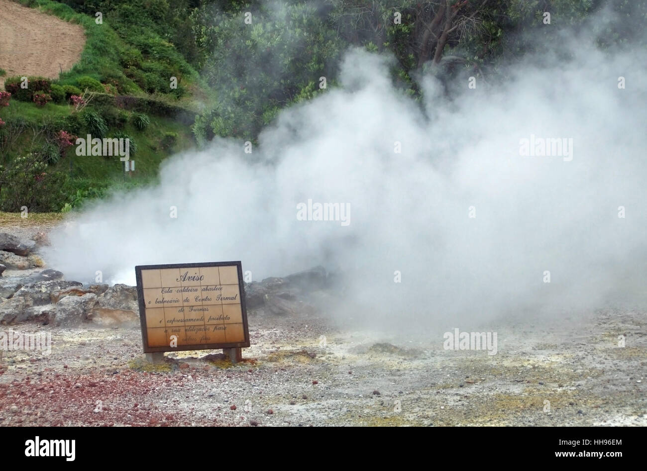 hot spring at Sao Miguel Island, the biggest island of the Azores ...