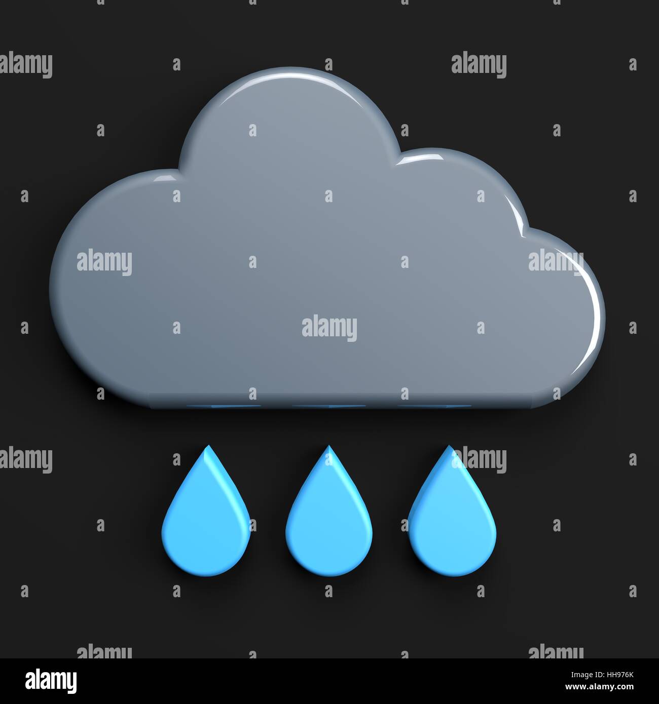 rain weather forecast icon isolated on black Stock Photo - Alamy