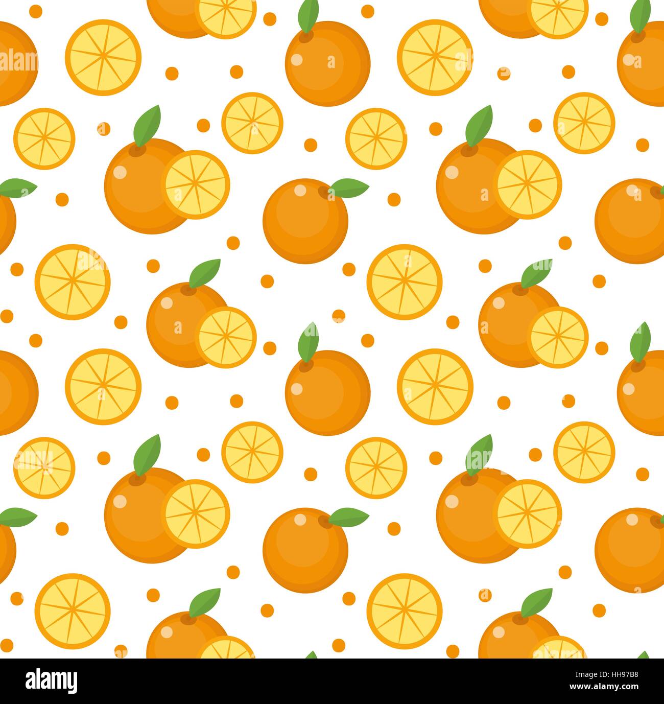 Orange seamless pattern. Mandarin citrus endless background, texture. Fruits . Vector ...