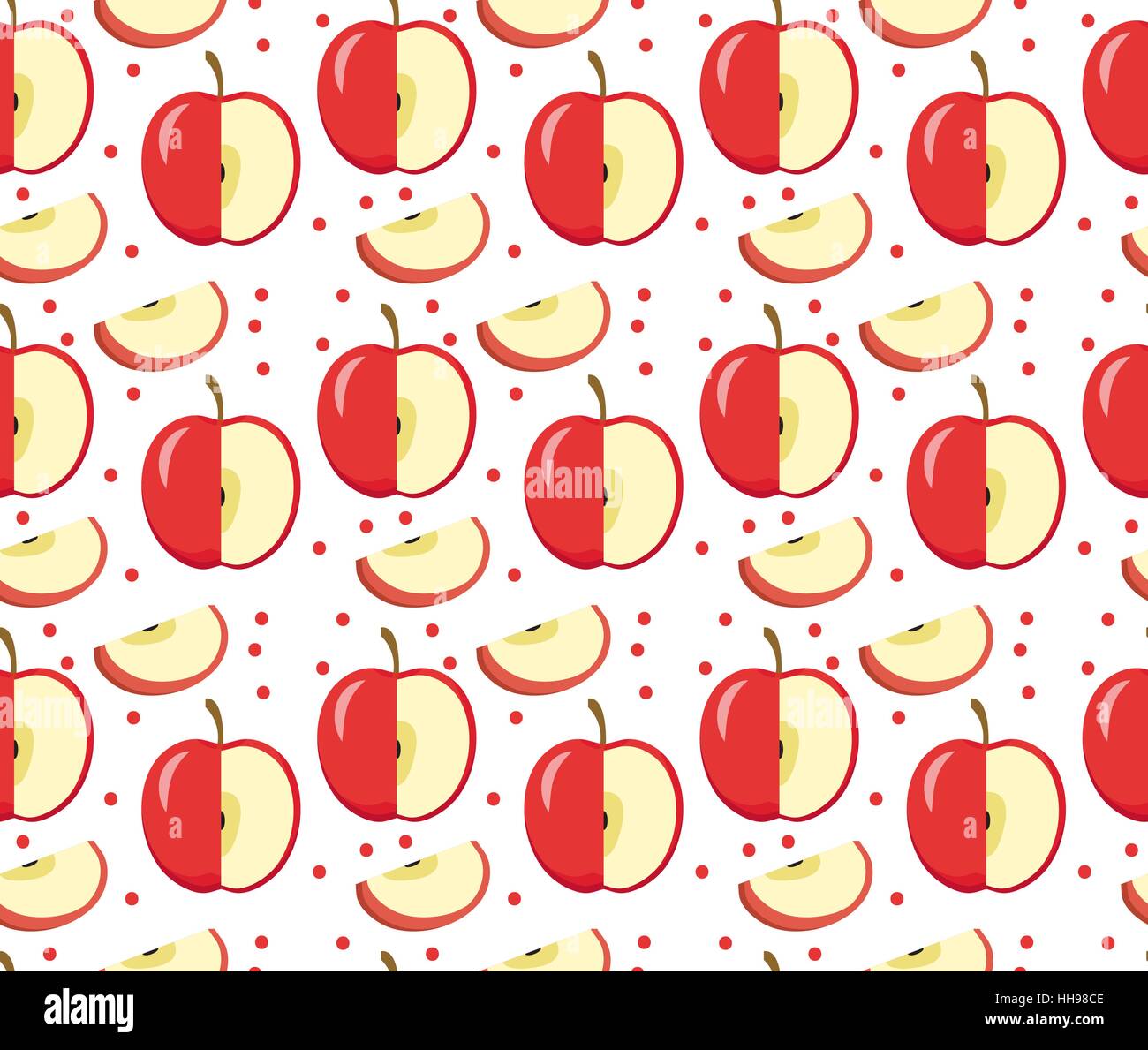 Apples seamless pattern. Red Apple endless background, texture. Fruits . Vector illustration ...