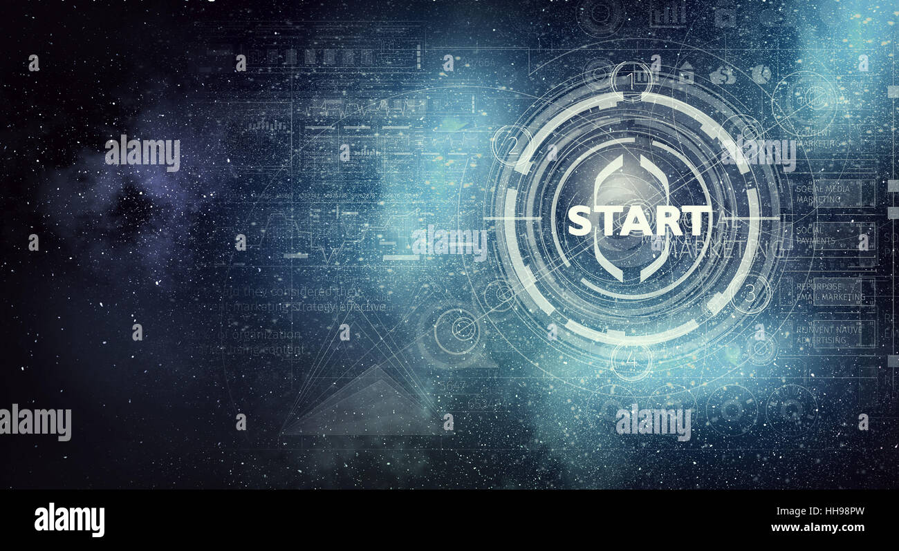 Digital media background image with icons and infographs Stock Photo ...