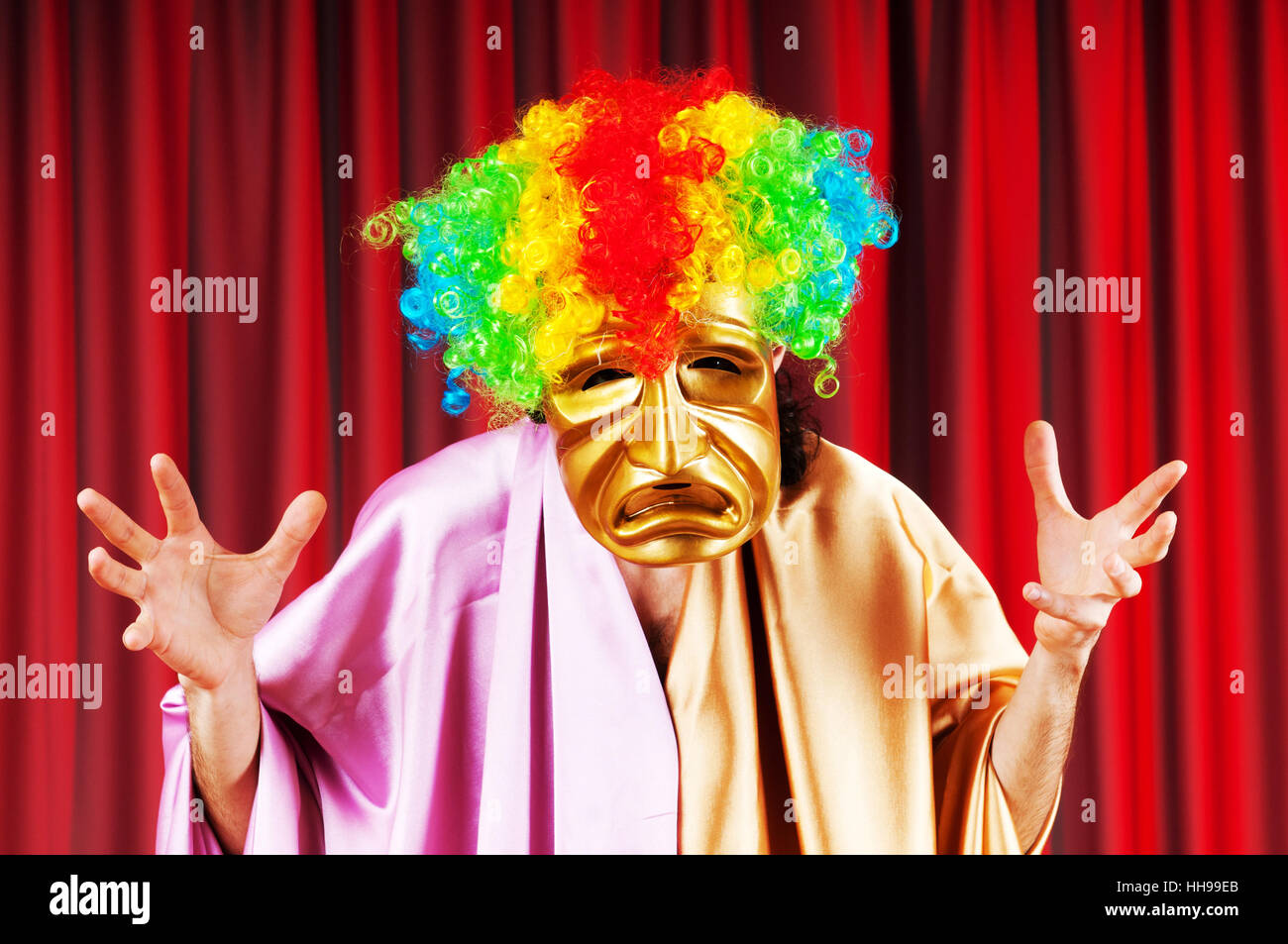 Theater concept with masked actor Stock Photo - Alamy