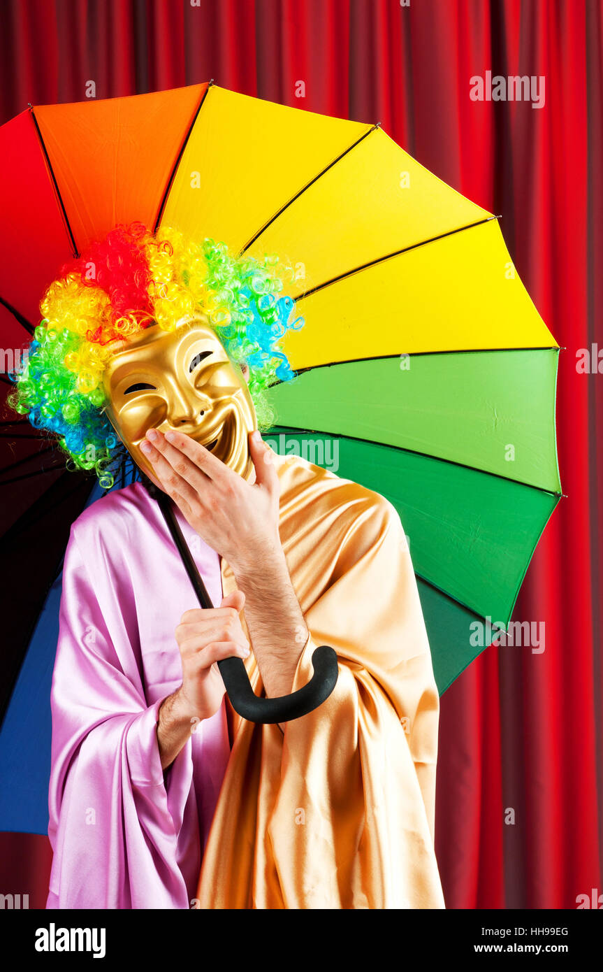 Theater concept with masked actor Stock Photo - Alamy