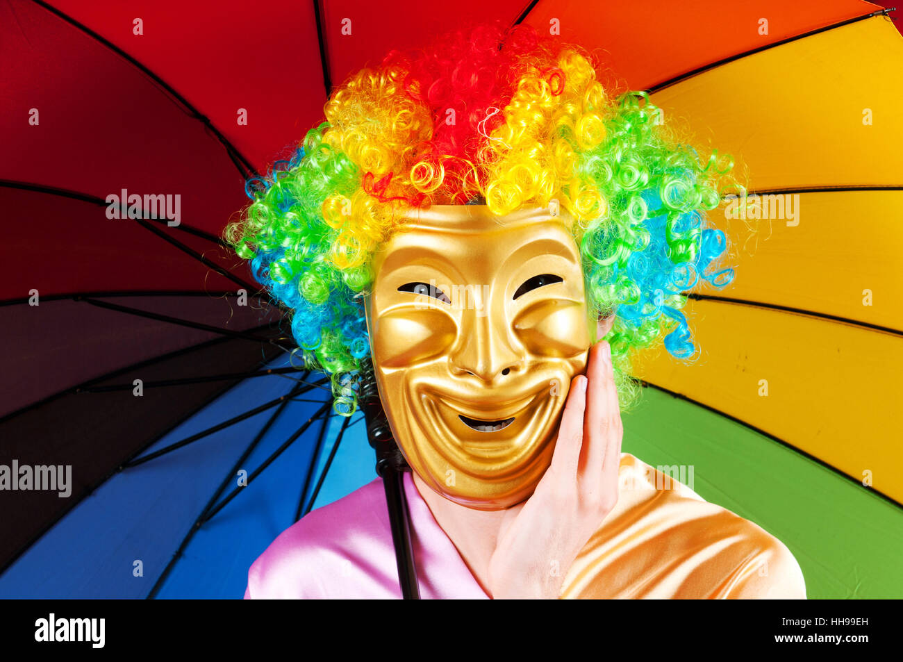 Theater concept with masked actor Stock Photo - Alamy