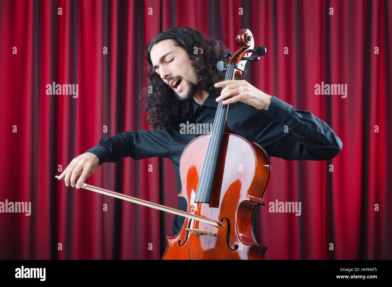 Man playing the cello Stock Photo - Alamy