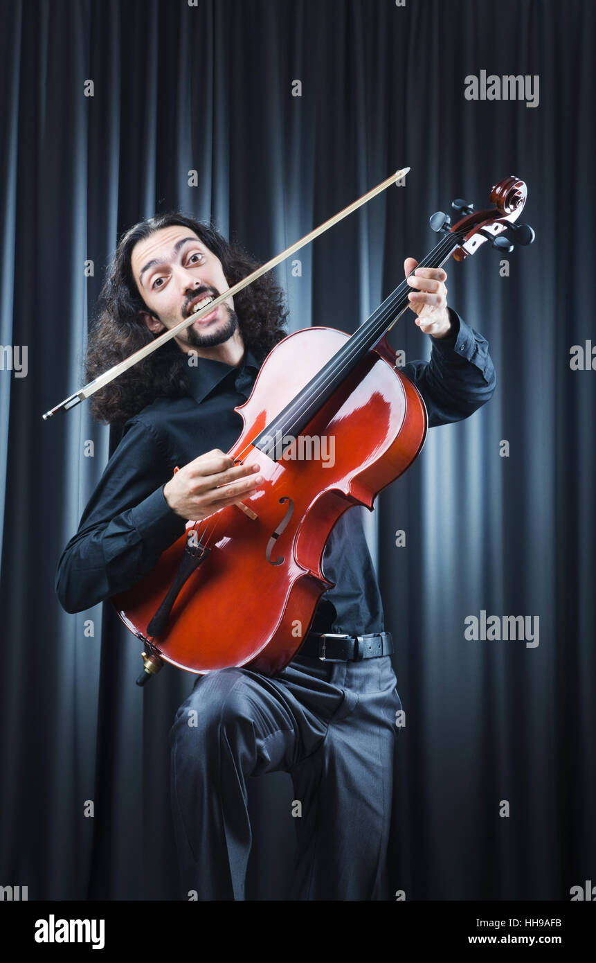 Man playing the cello Stock Photo - Alamy