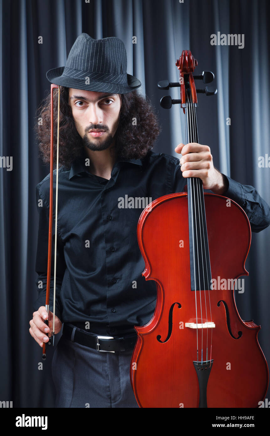 Man playing the cello Stock Photo - Alamy