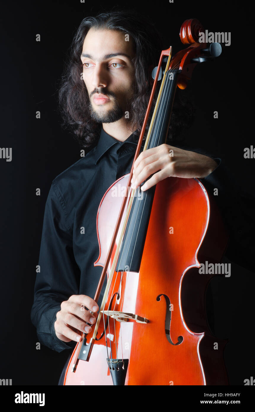 Man playing the cello Stock Photo - Alamy