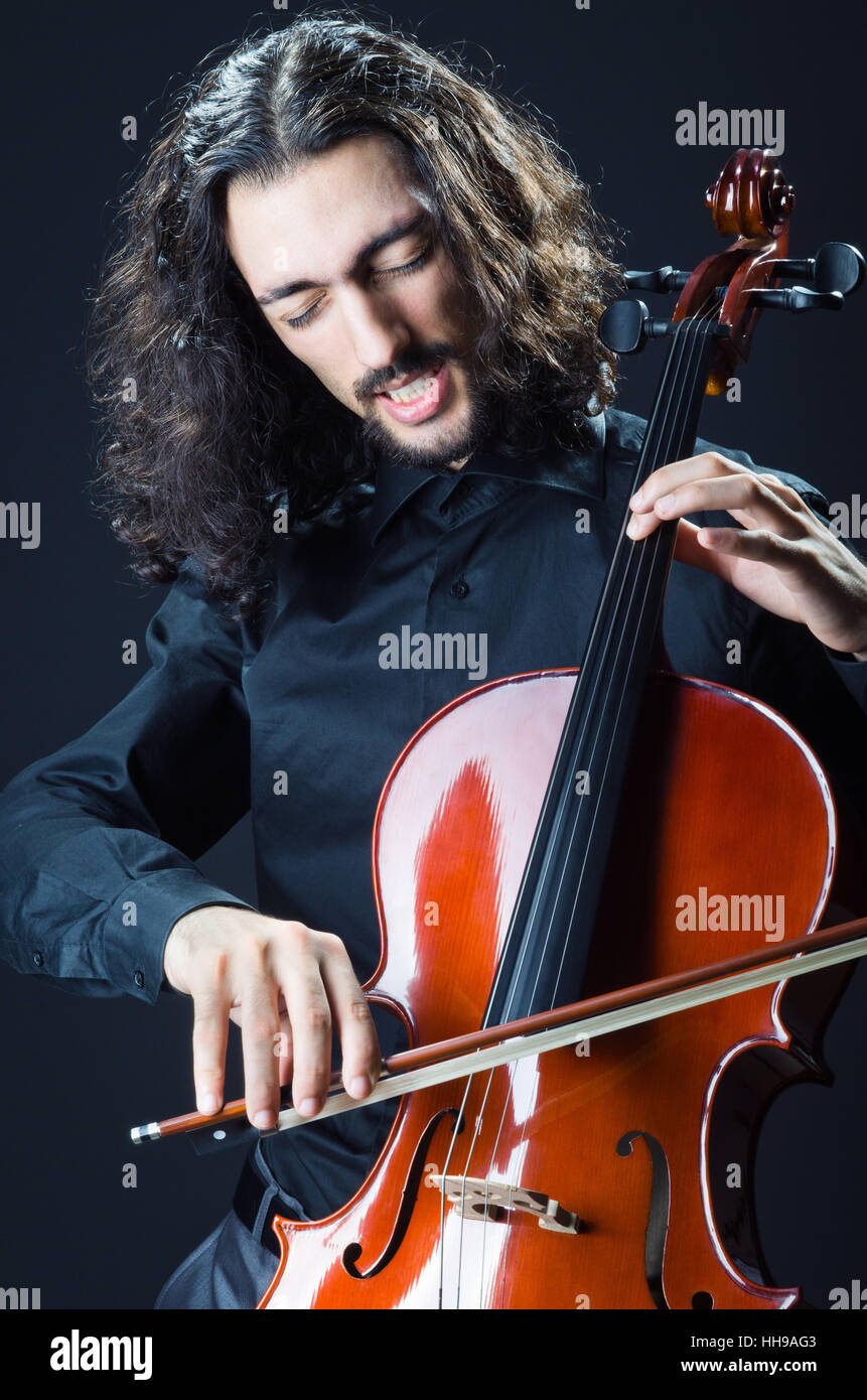 Man playing the cello Stock Photo - Alamy