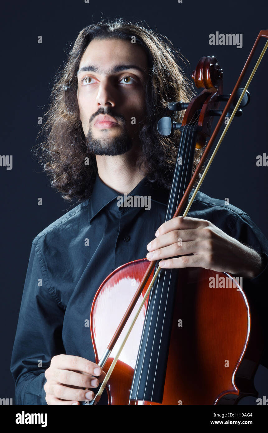 Man playing the cello Stock Photo - Alamy