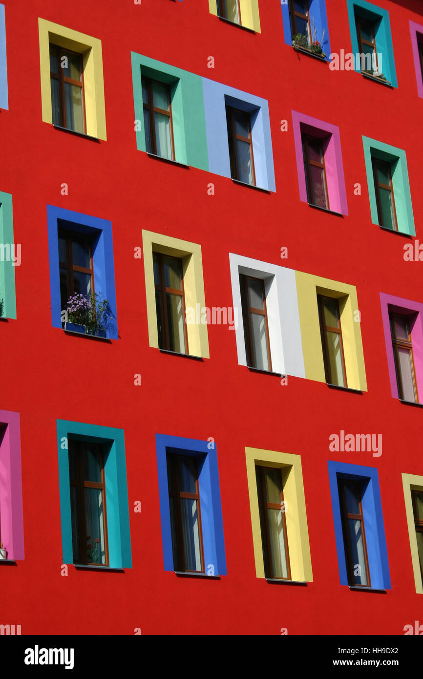 blue, house, building, detail, single, city, town, art, colour, window ...