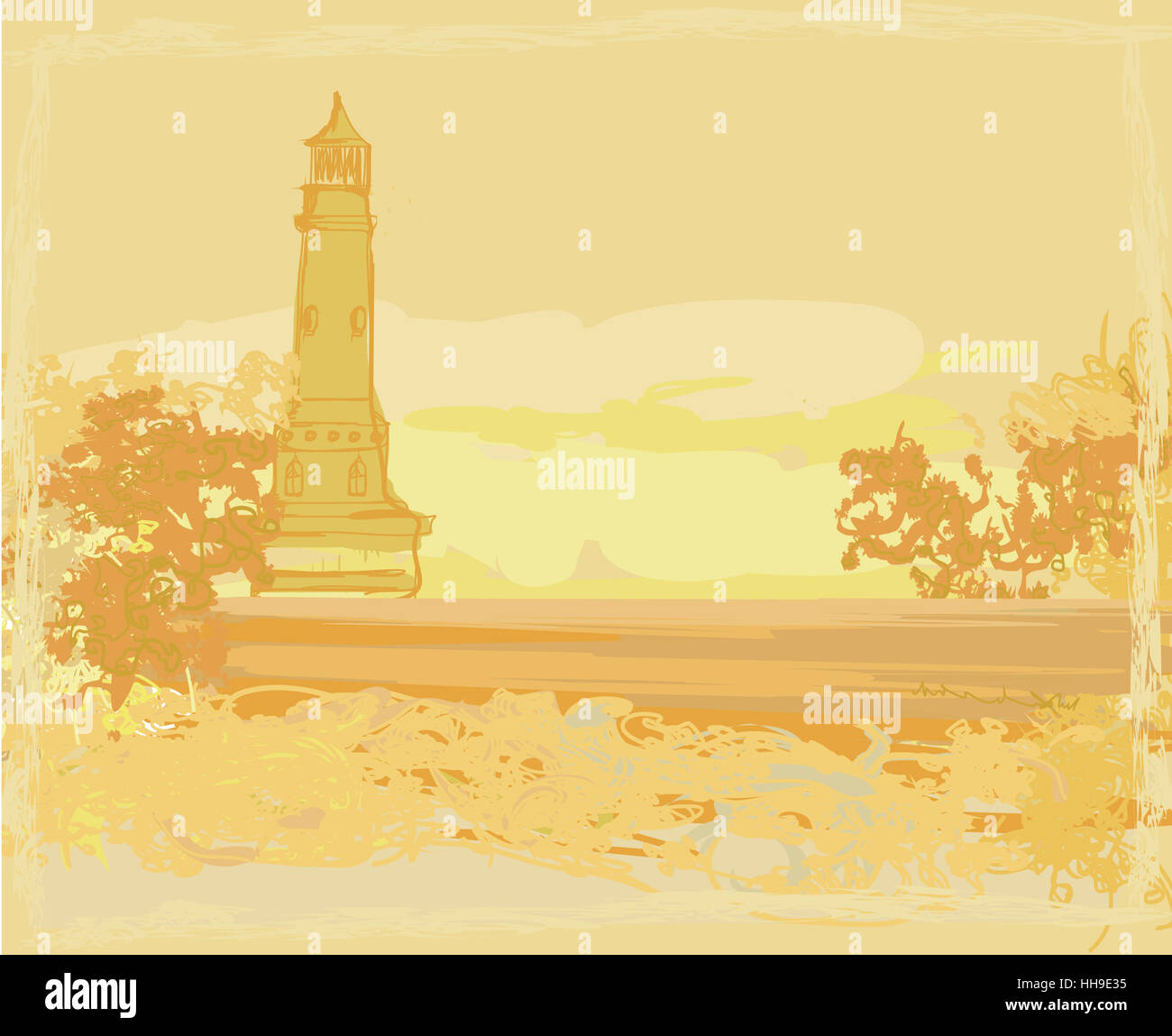 tower, navigation, poster, nautical, landscape, scenery, countryside ...