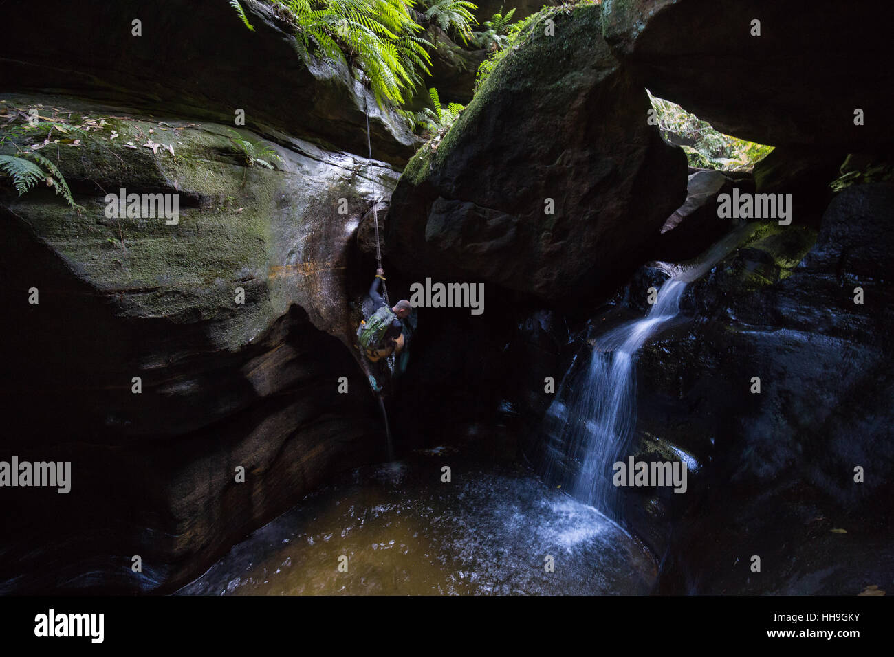 Adventure canyoning in claustral canyon in the Blue Mountains ...