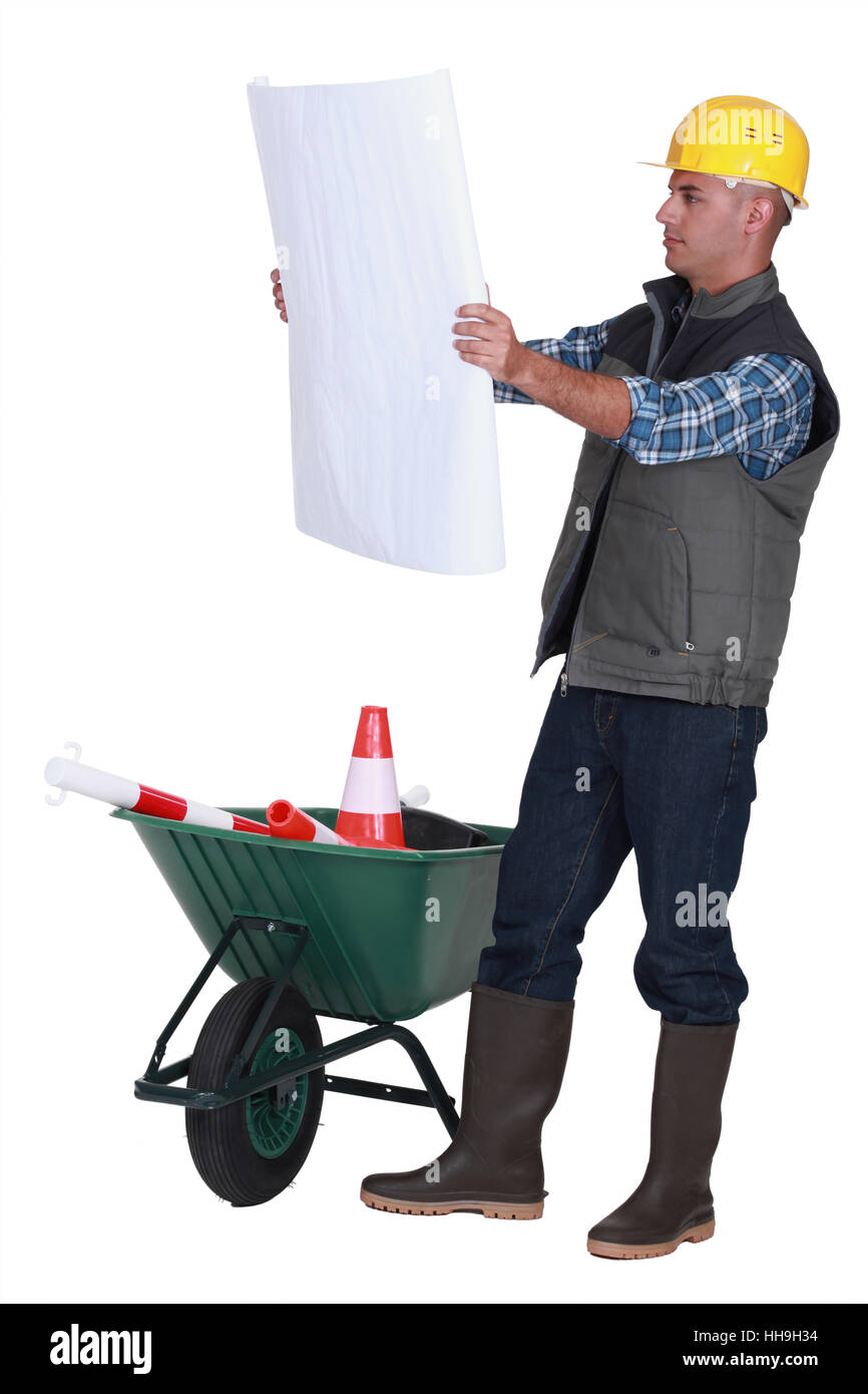 Smiley work wheelbarrow Cut Out Stock Images & Pictures - Alamy