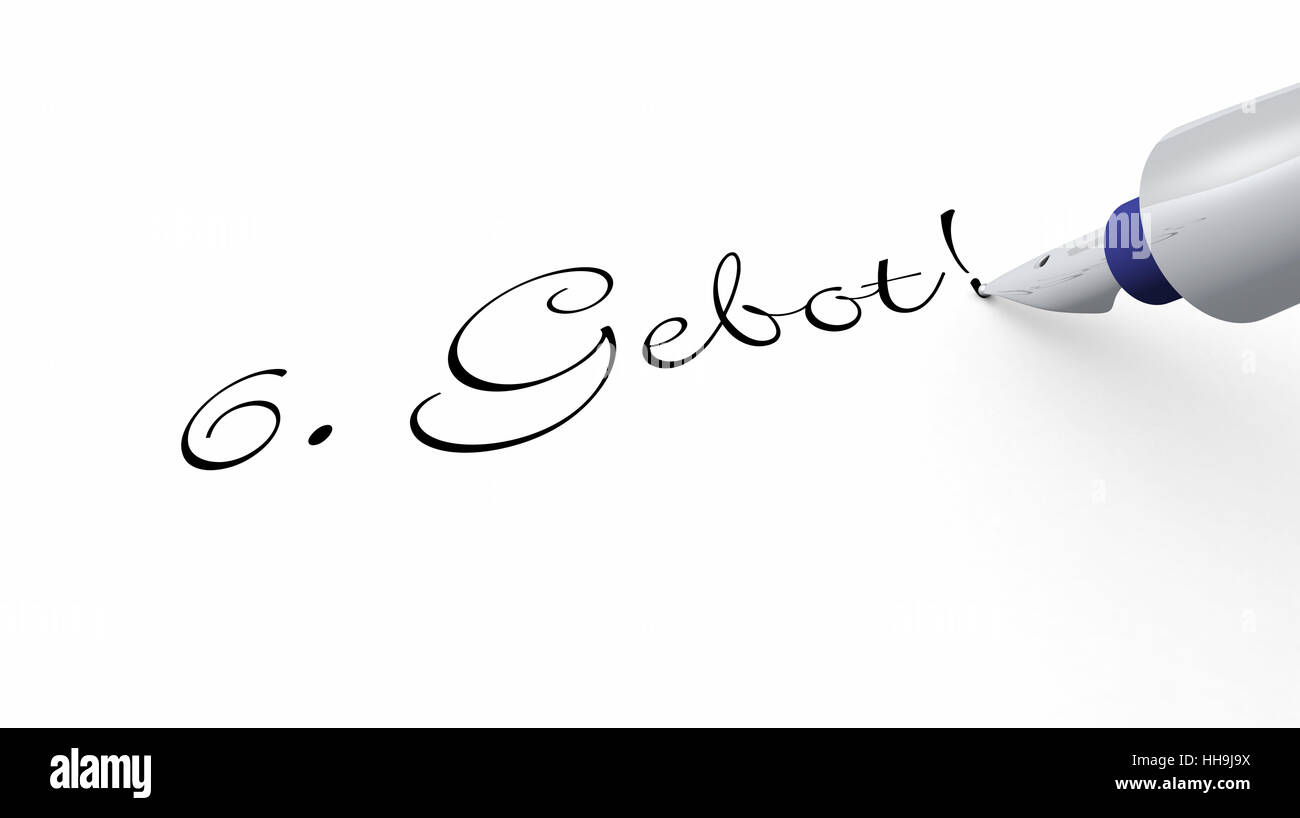 Stift Konzept - 6. Gebot! Stock Photo - Alamy