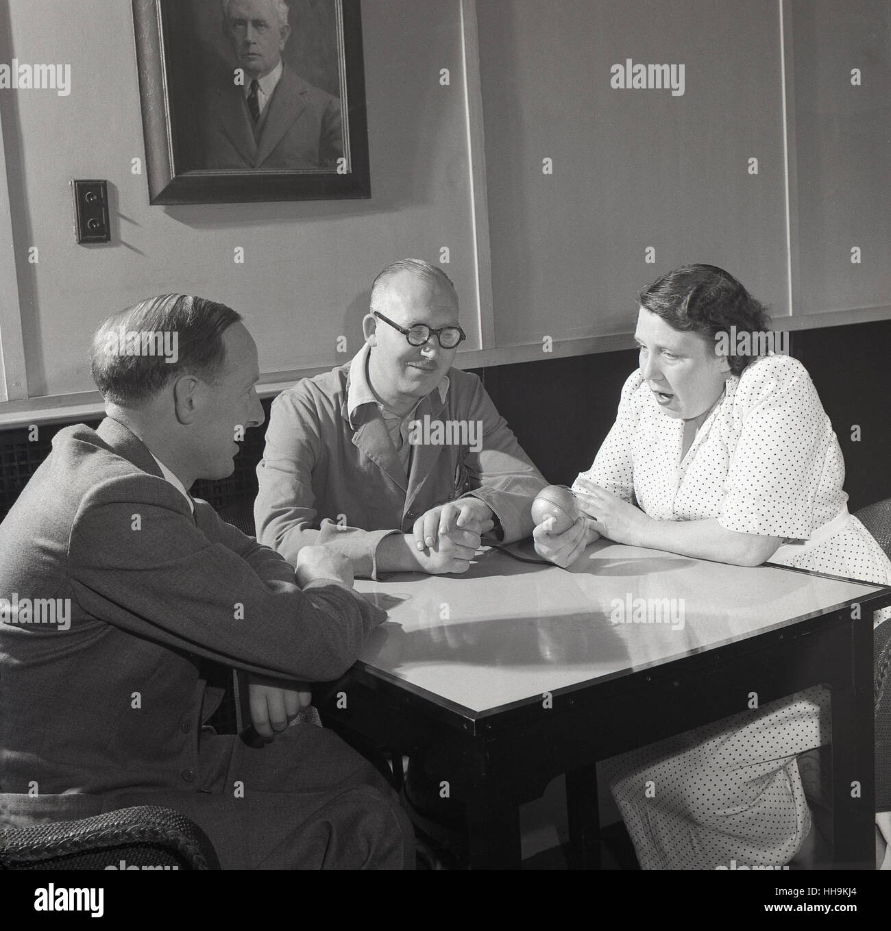 1950s, historical, company director, factory foreman and female ...