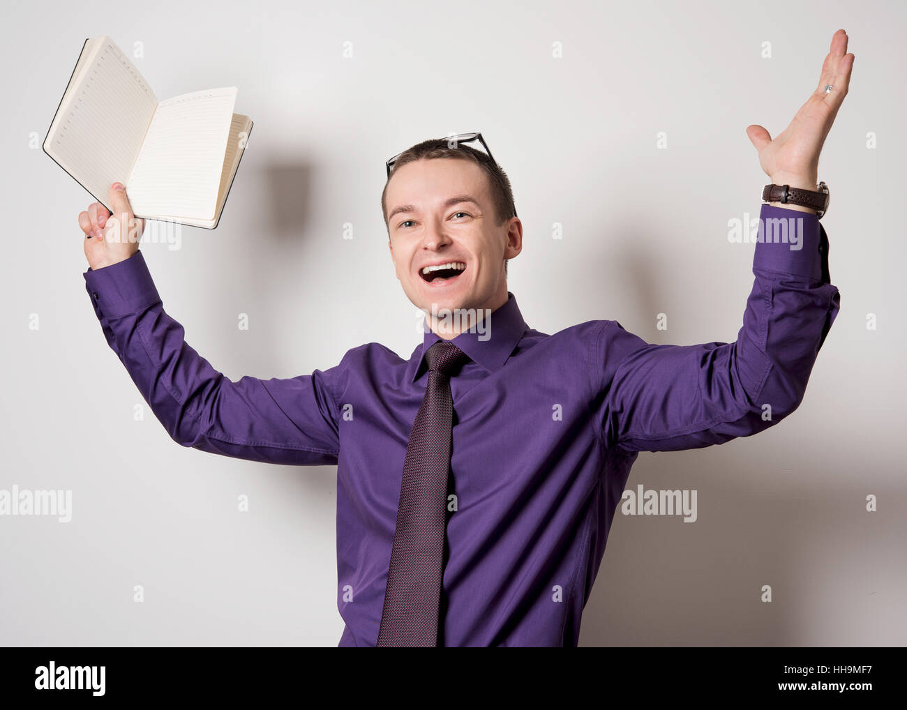 employee is happy with the result Stock Photo - Alamy