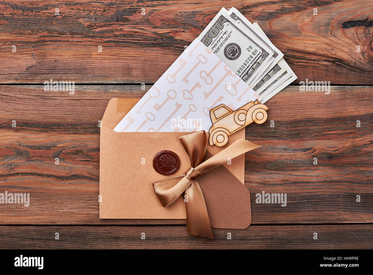Money in envelope with seal Stock Photo - Alamy
