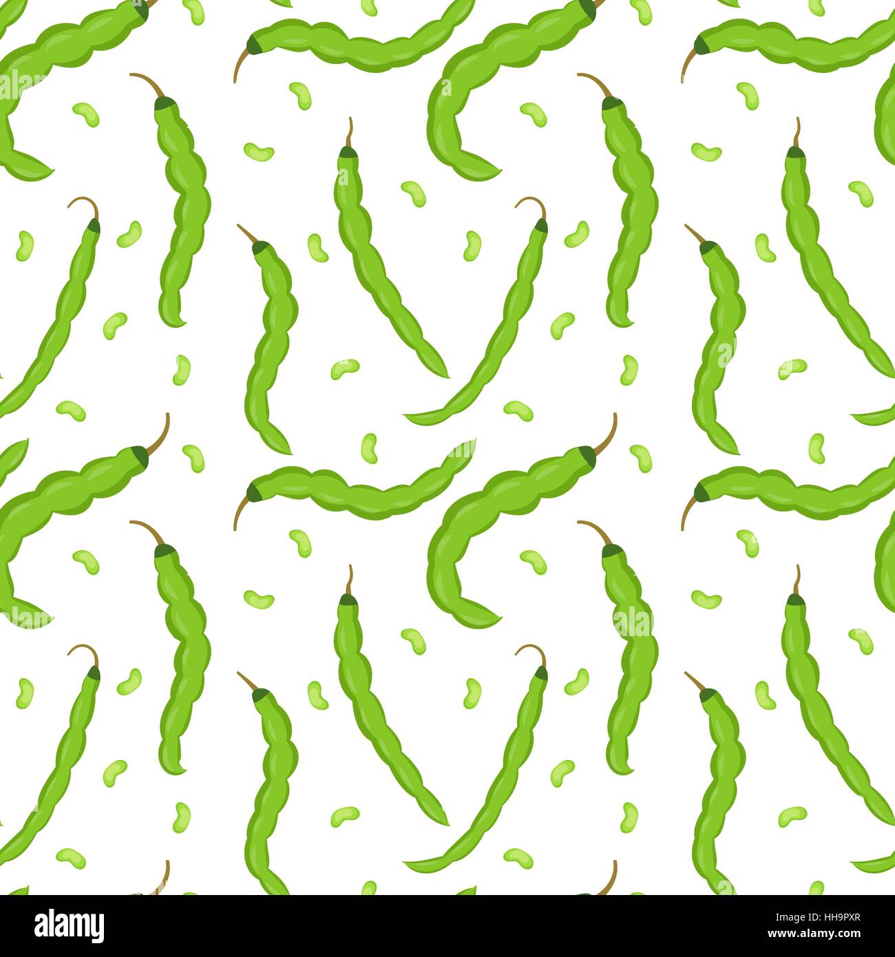 Haricot bean seamless pattern. Green pod endless background, texture ...