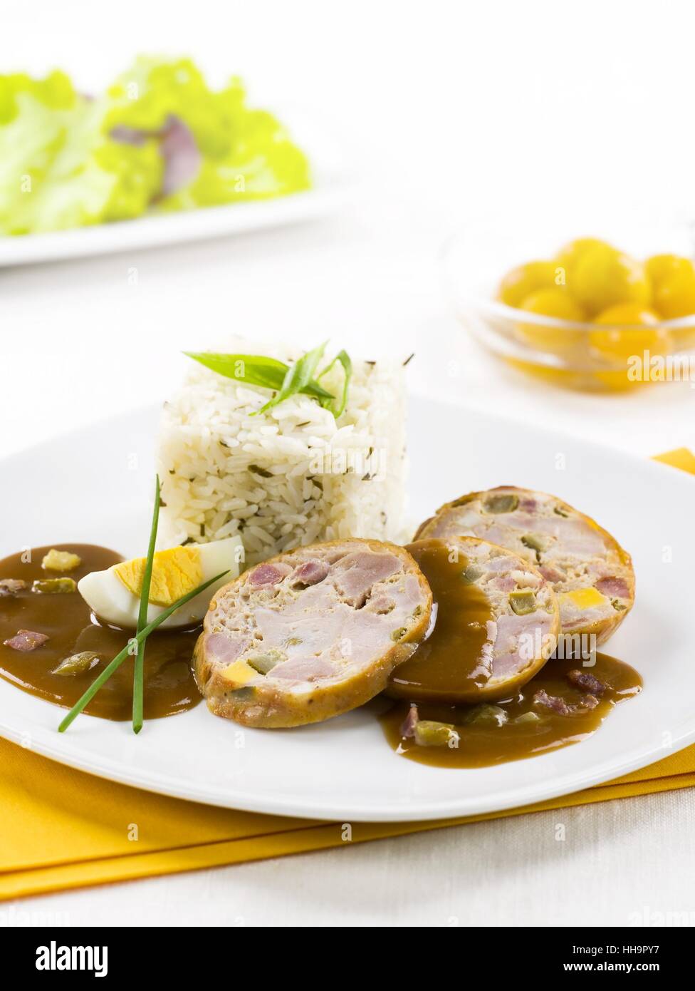 roll, kaiser, roulade, slices, meat, pork, roasted, parched, food ...