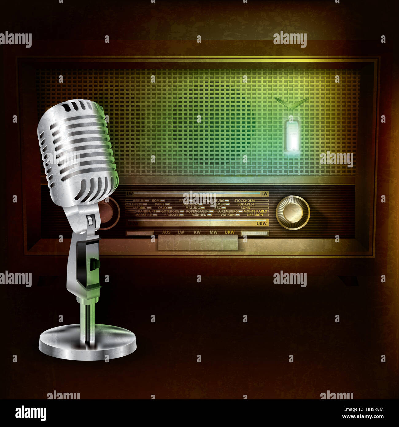 sound, communication, radio, equipment, retro, microphone, broadcast ...