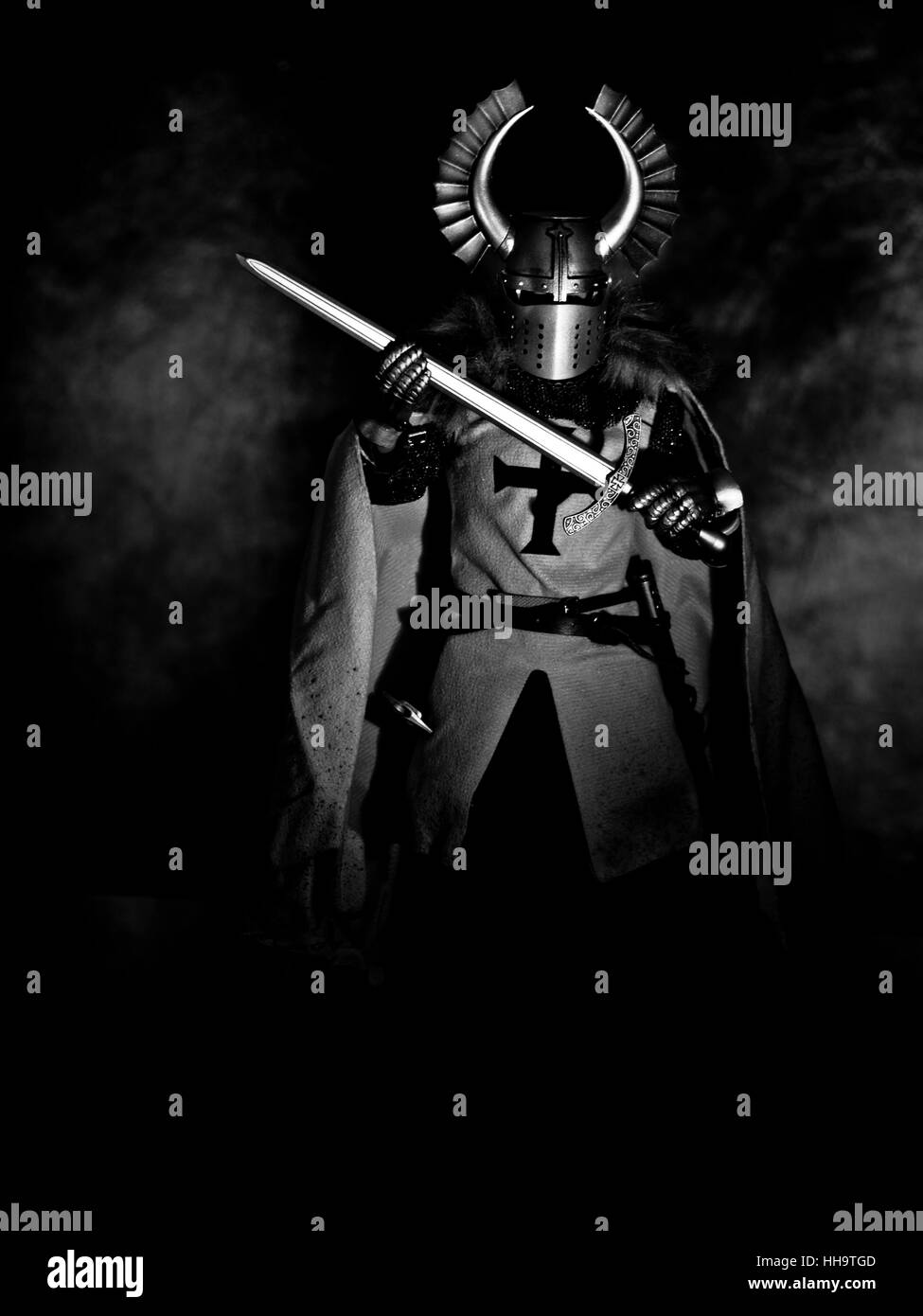 Teutonic Knight in armor, plate and with a sword Stock Photo - Alamy
