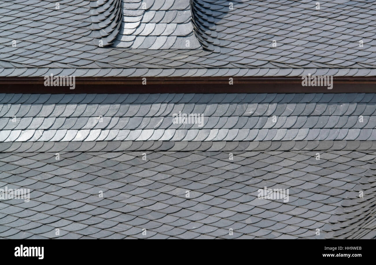 abstract detail of a roof with schist tiles Stock Photo - Alamy