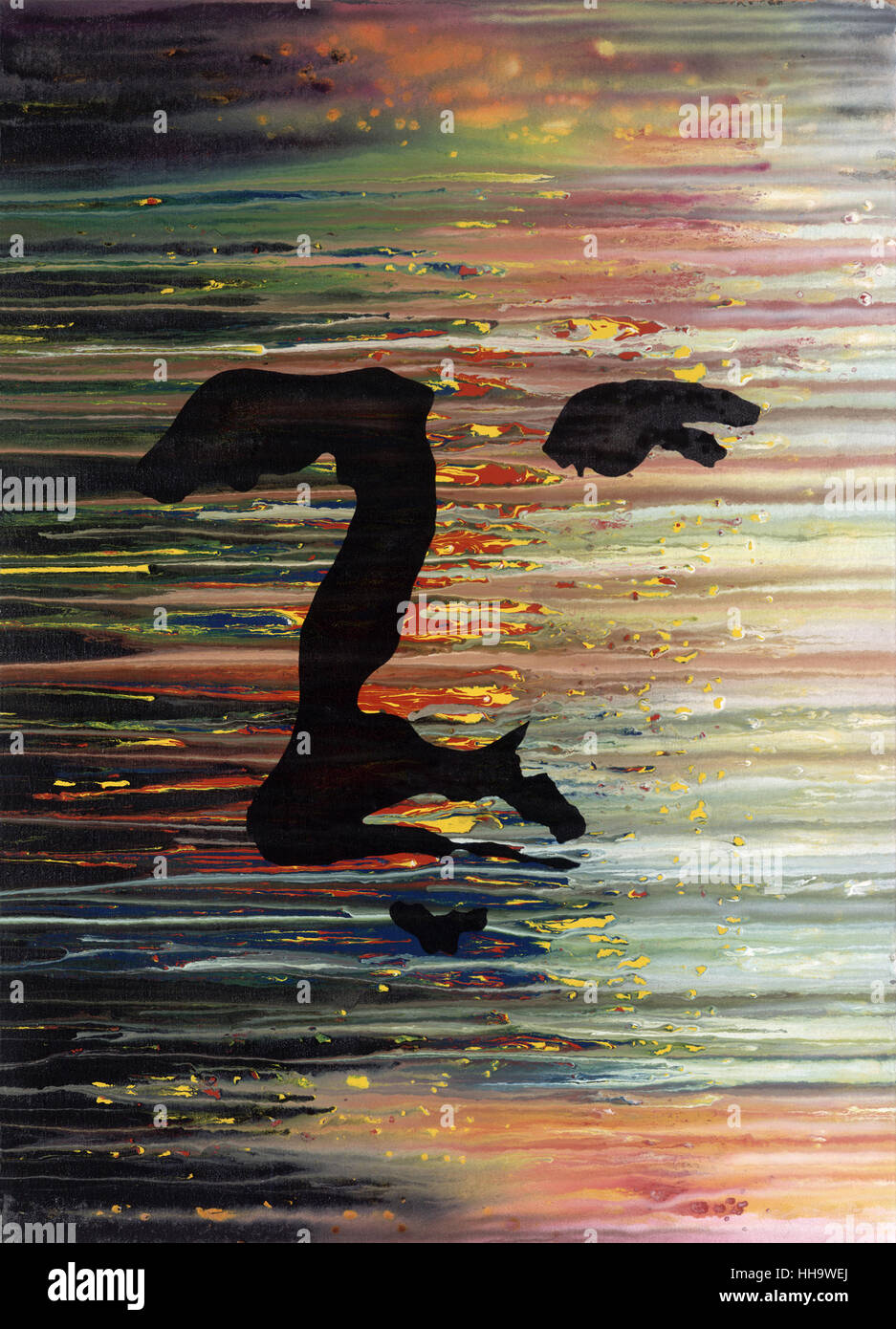 symbolic face in colorful striped back Stock Photo - Alamy