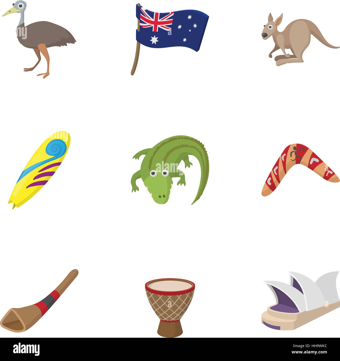 Country Australia icons set, cartoon style Stock Vector Image & Art - Alamy