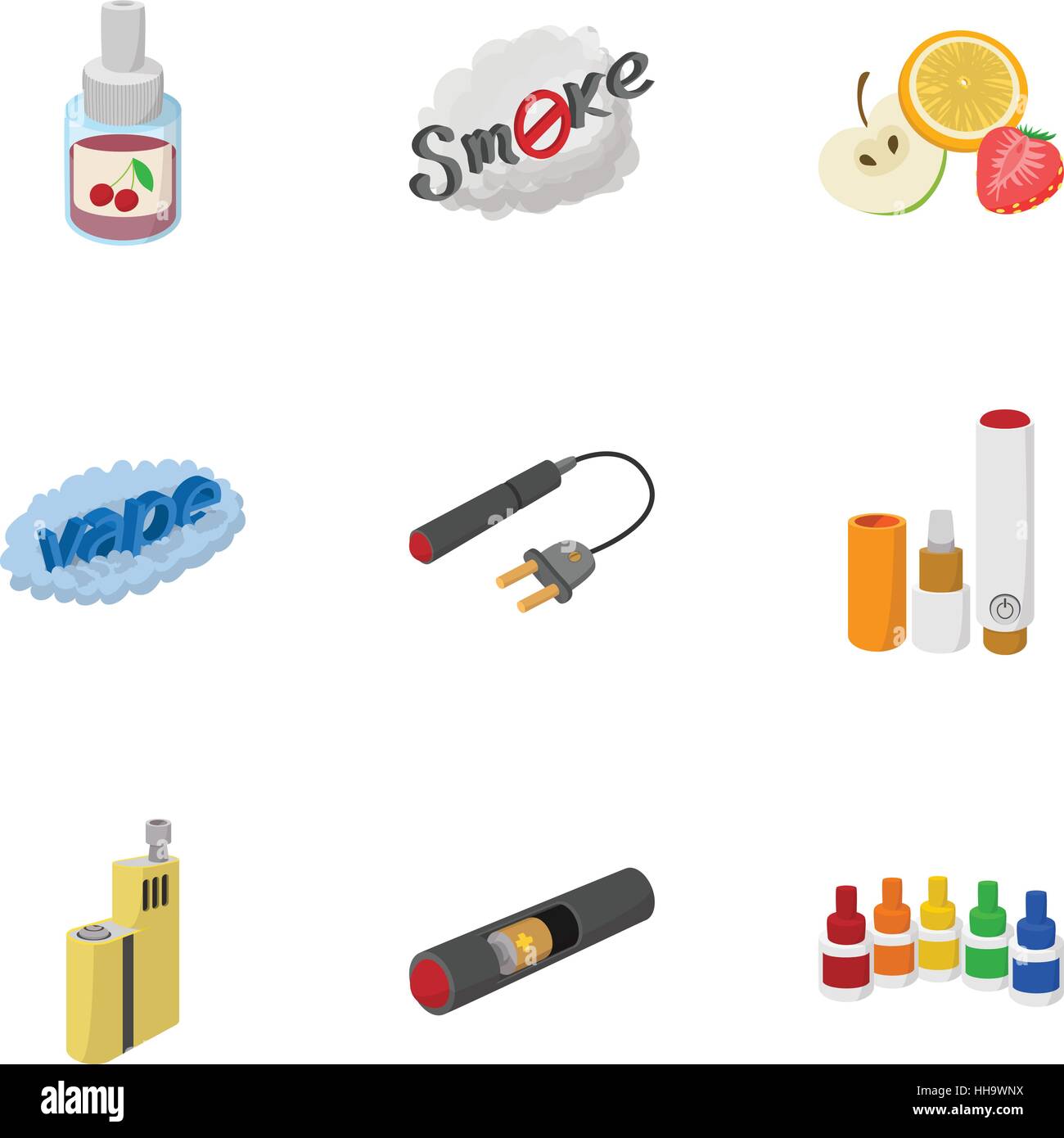 Smoking icons set, cartoon style Stock Vector Image & Art - Alamy
