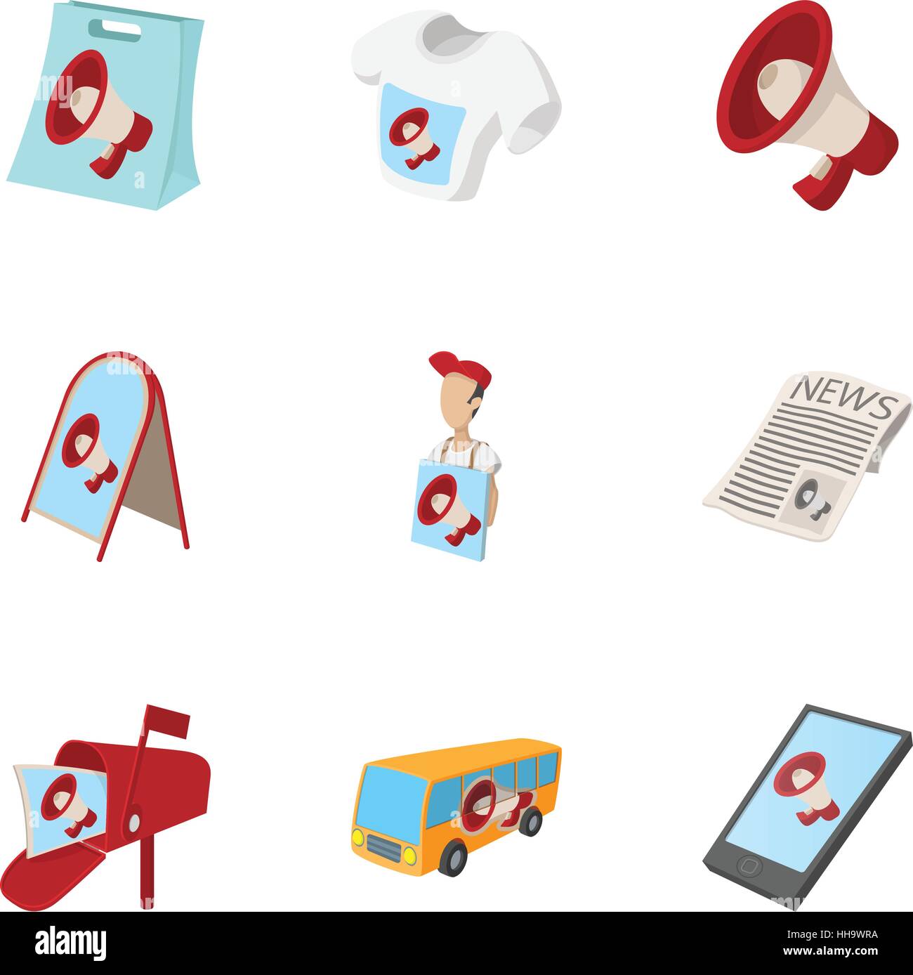 Marketing icons set, cartoon style Stock Vector Image & Art - Alamy