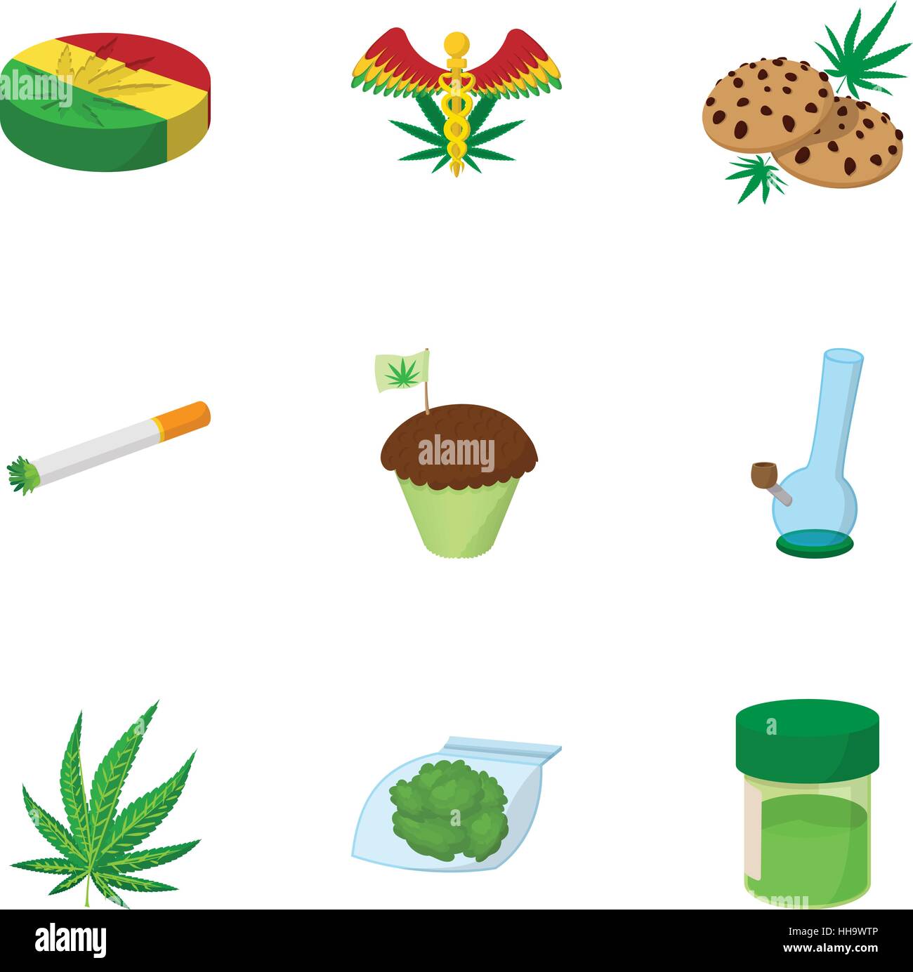 Cannabis leaf in jar Stock Vector Images - Alamy