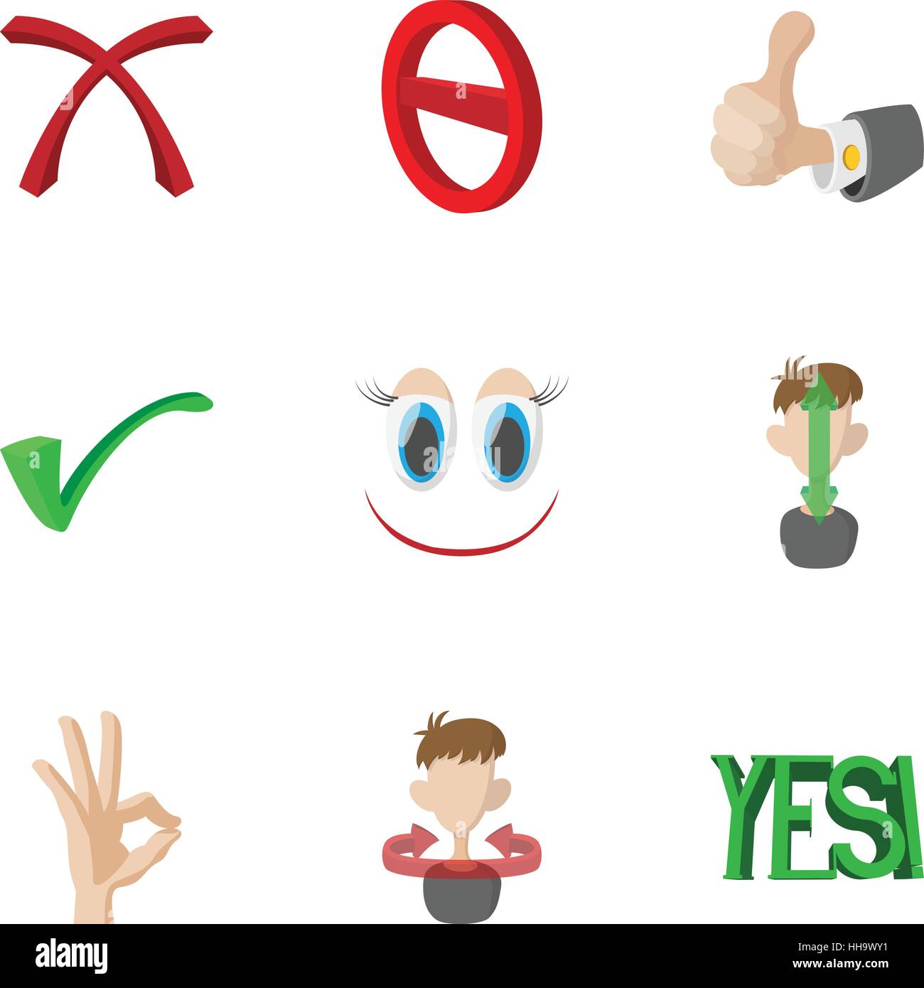 Choice icons set, cartoon style Stock Vector Image & Art - Alamy