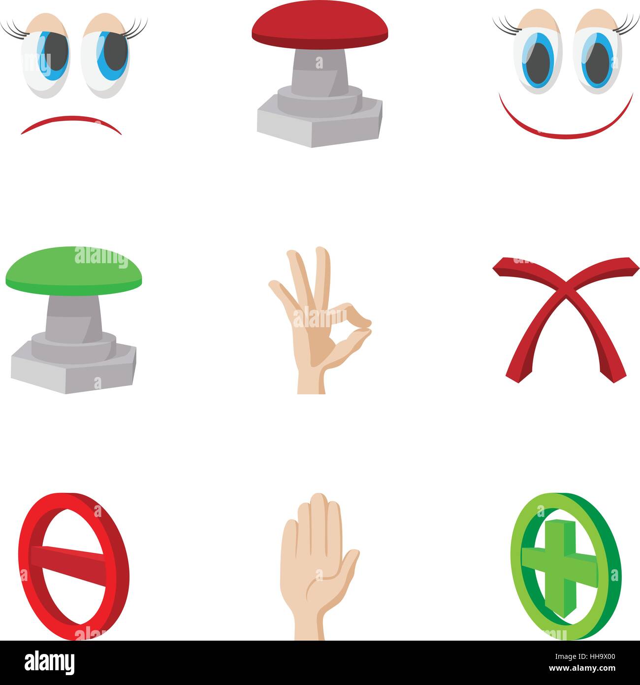 Yes no choice icons set, cartoon style Stock Vector Image & Art - Alamy