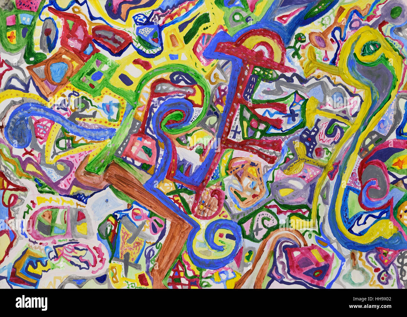 Abstract alien colorful hand painted background Stock Photo - Alamy