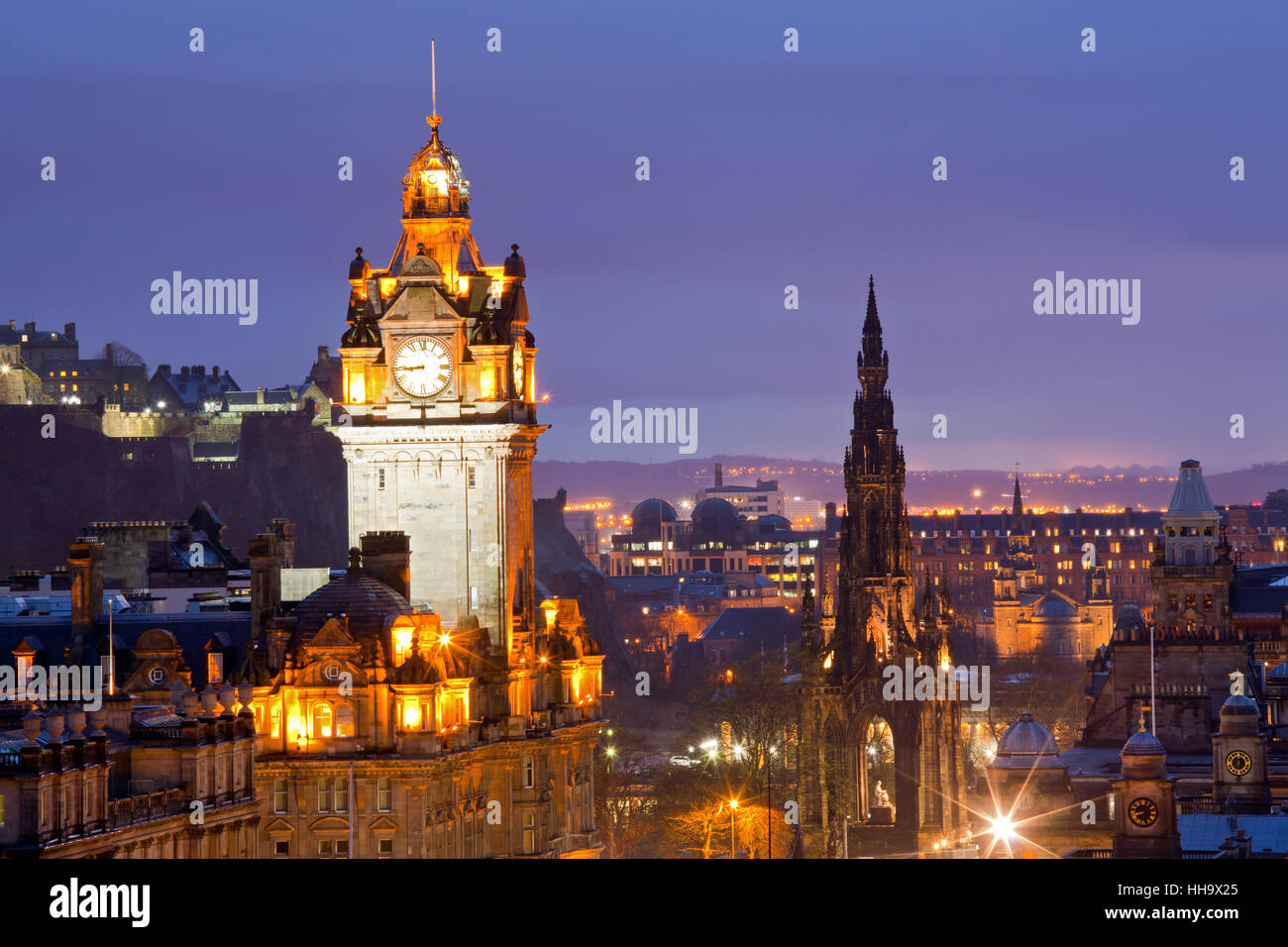 monument, twilight, scotland, urban, edinburgh, skyscrapers, skyscraper ...
