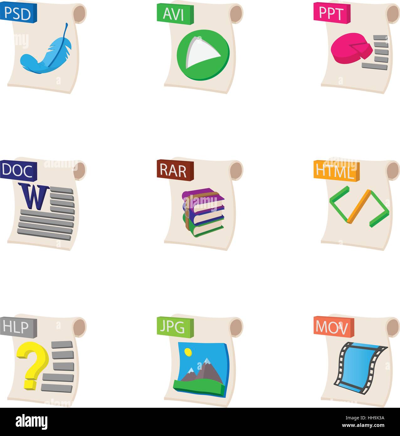 Documents icons set, cartoon style Stock Vector Image & Art - Alamy