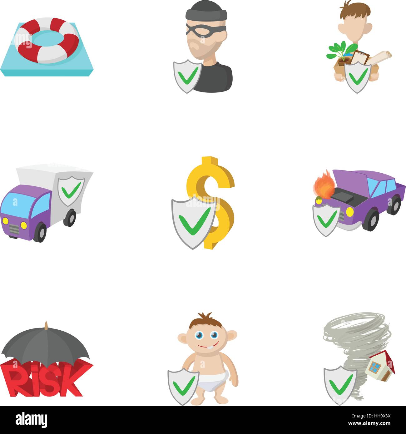 Keeping icons set, cartoon style Stock Vector Image & Art - Alamy