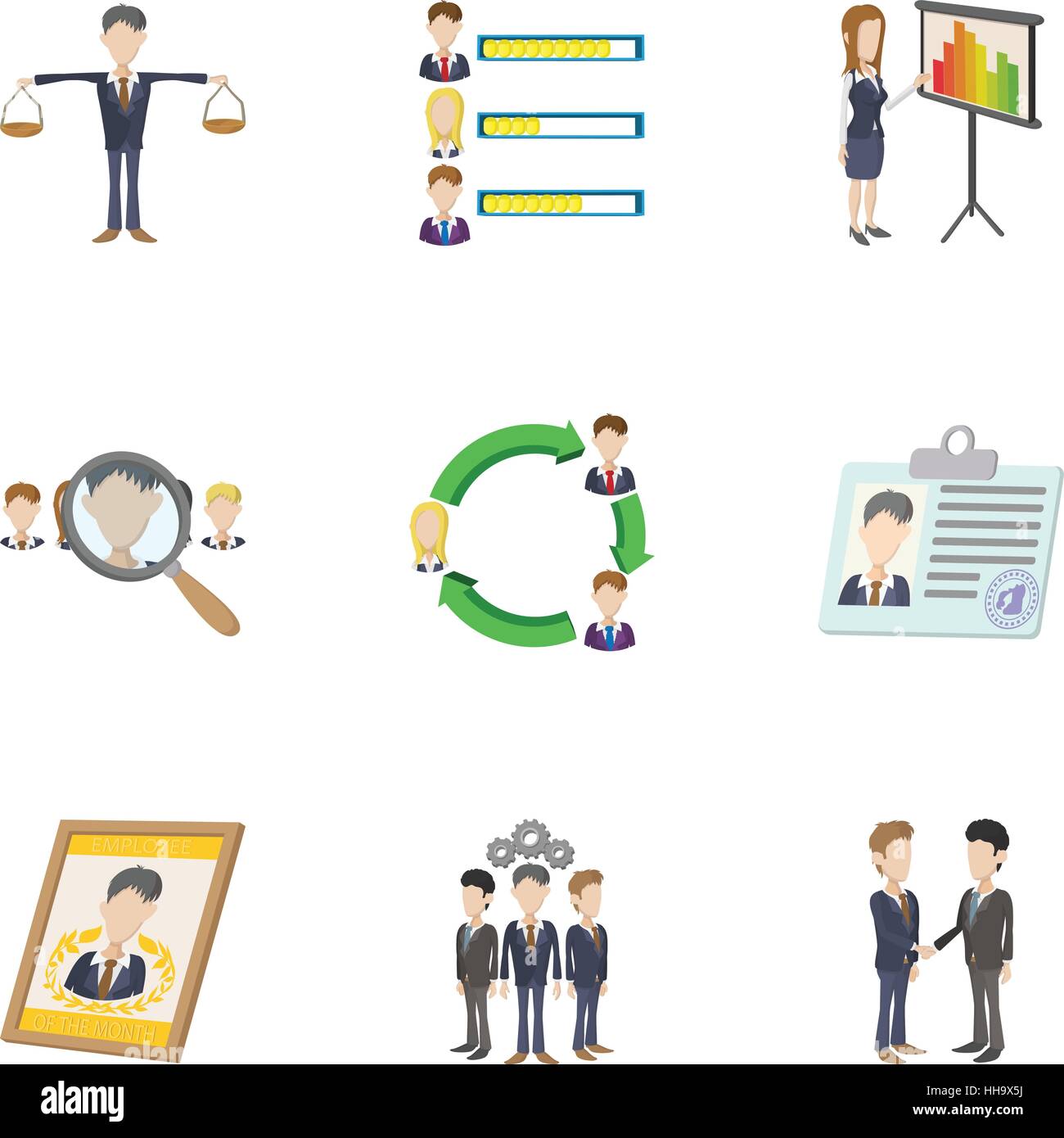 Business icons set, cartoon style Stock Vector Image & Art - Alamy